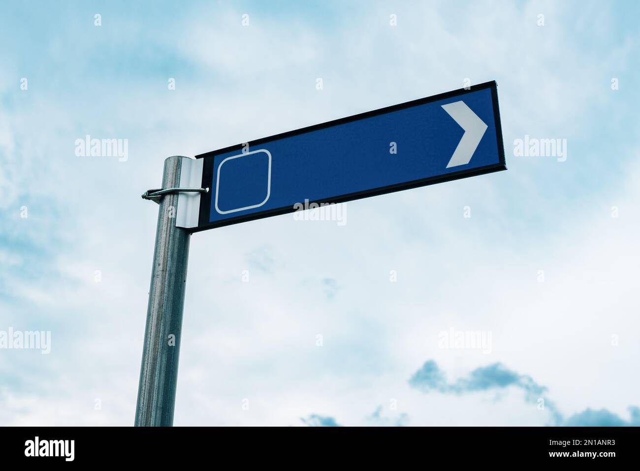 Mockup directional guide sign with arrow symbol pointing to the right ...
