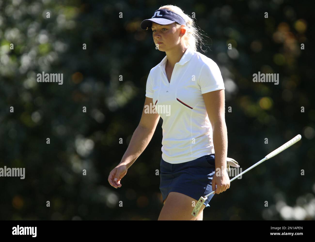 Emily Kristine Pedersen of Denmark walks during the fourth round of the ...