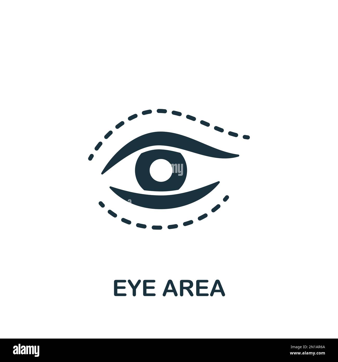 Eye area icon. Monochrome simple sign from cosmetology collection. Eye ...