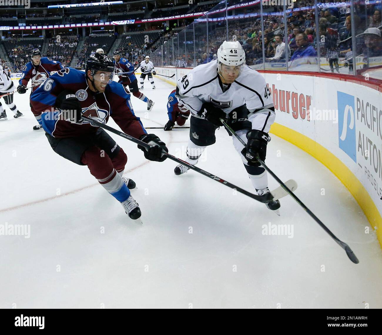 Colorado Avalanche defenseman Brandon Gormley (46) and Los Angeles ...