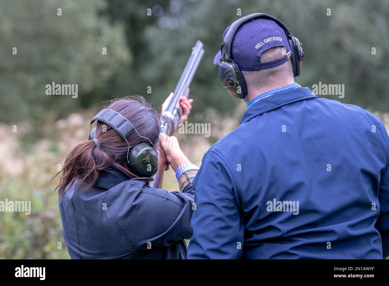 People shooting at Charity Clay Pigeon shoot Stock Photo - Alamy