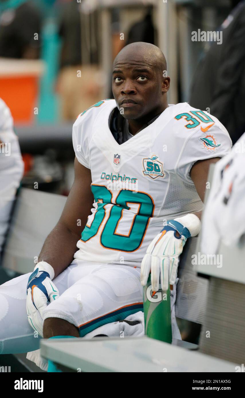 Buffalo Bills strong safety Bacarri Rambo (30) sits on the sidelines ...