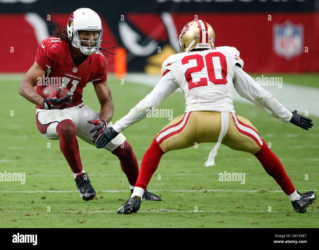 Arizona Cardinals wide receiver Larry Fitzgerald (11) runs as San ...