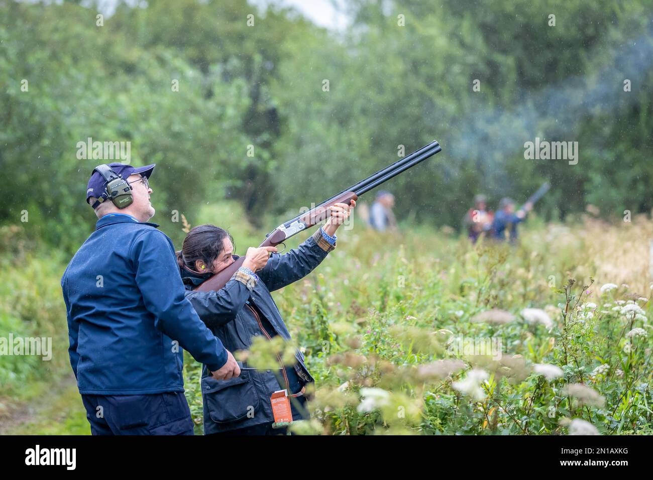 People shooting at Charity Clay Pigeon shoot Stock Photo - Alamy
