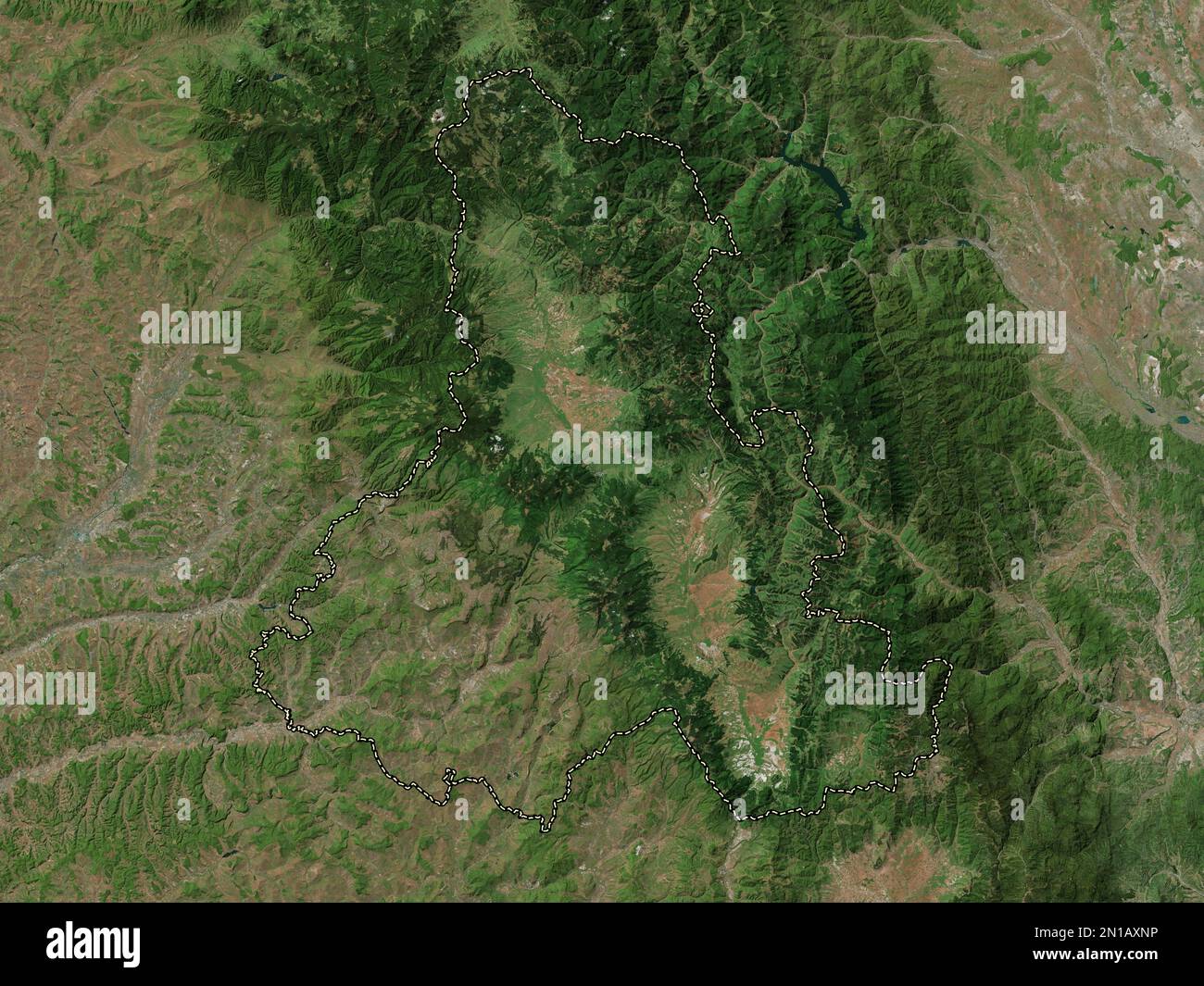 Harghita, county of Romania. High resolution satellite map Stock Photo ...