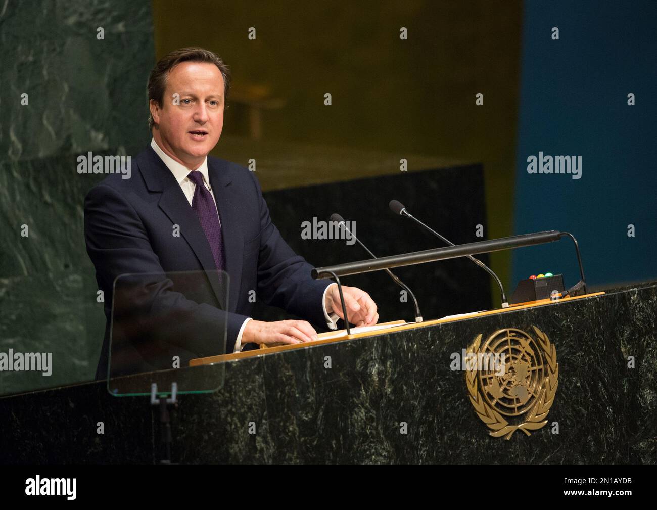 British Prime Minister David Cameron addresses the 2015 Sustainable ...