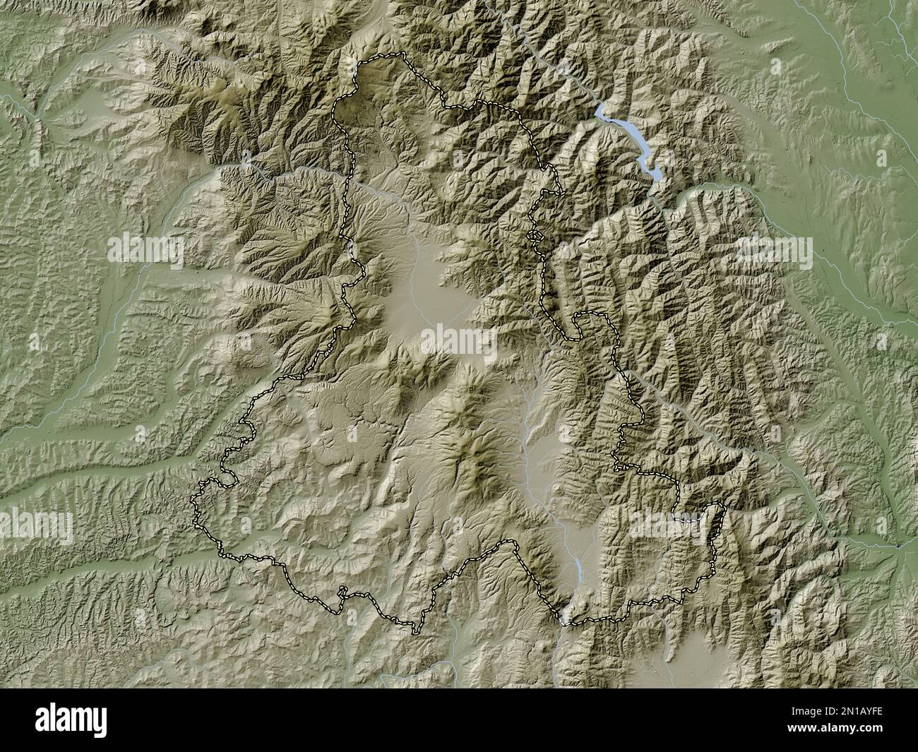 Harghita, county of Romania. Elevation map colored in wiki style with ...