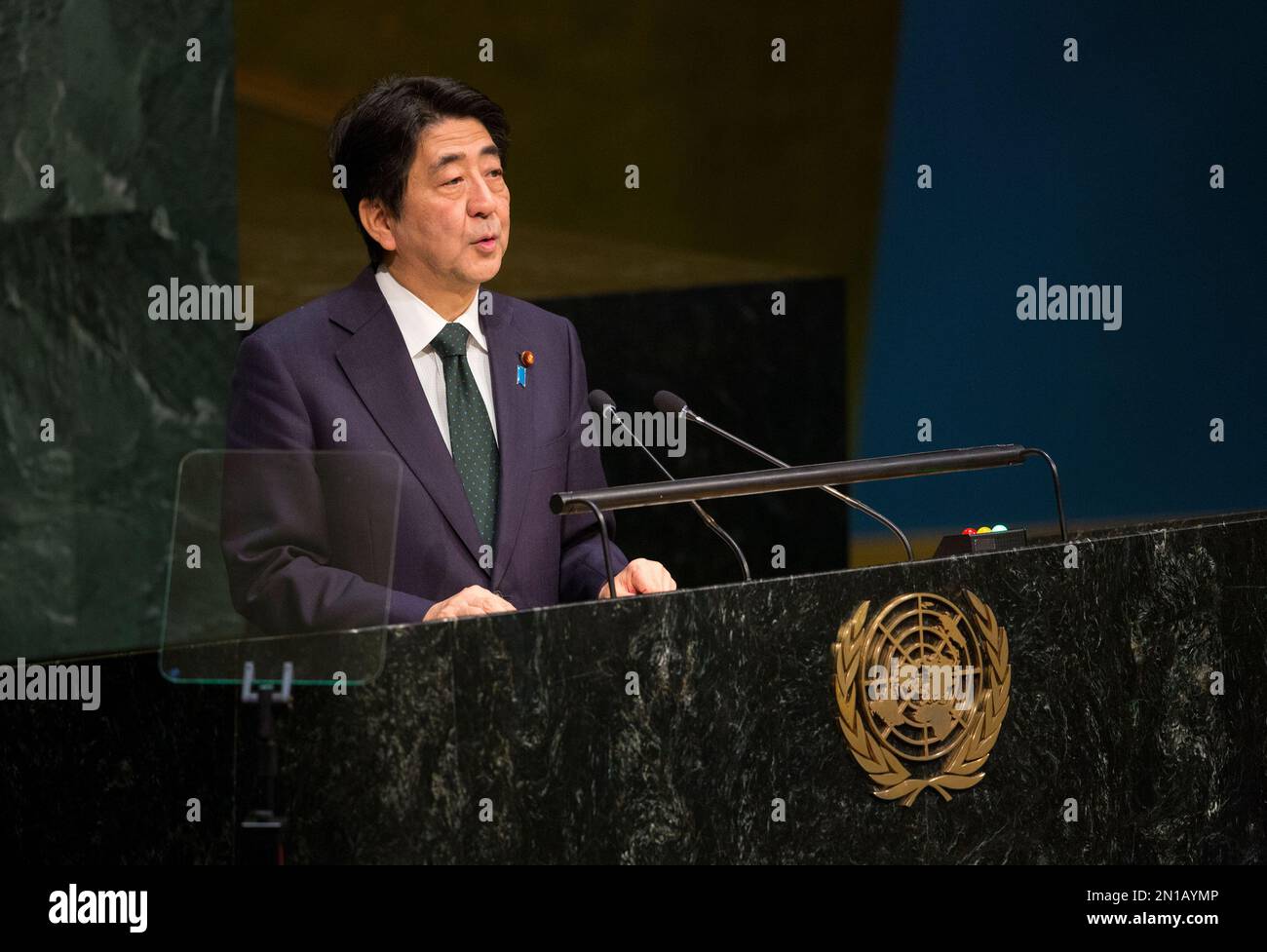 Prime Minister Shinzo Abe, of Japan, addresses the 2015 Sustainable ...