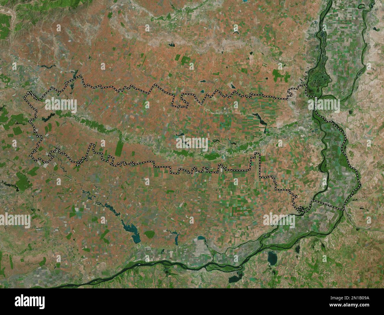 Ialomita, county of Romania. High resolution satellite map Stock Photo ...
