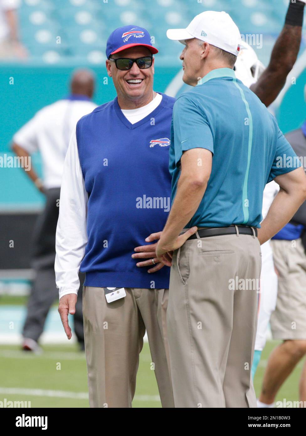 Buffalo Bills head coach Rex Ryan and Miami Dolphins head coach Joe ...