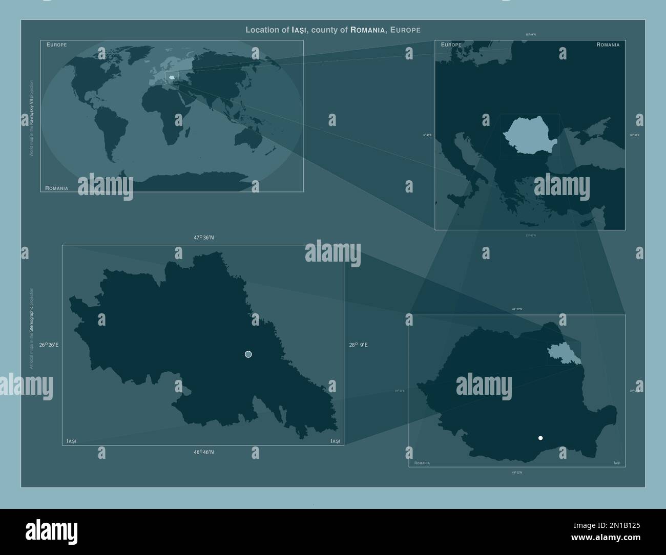 Iasi, county of Romania. Diagram showing the location of the region on ...