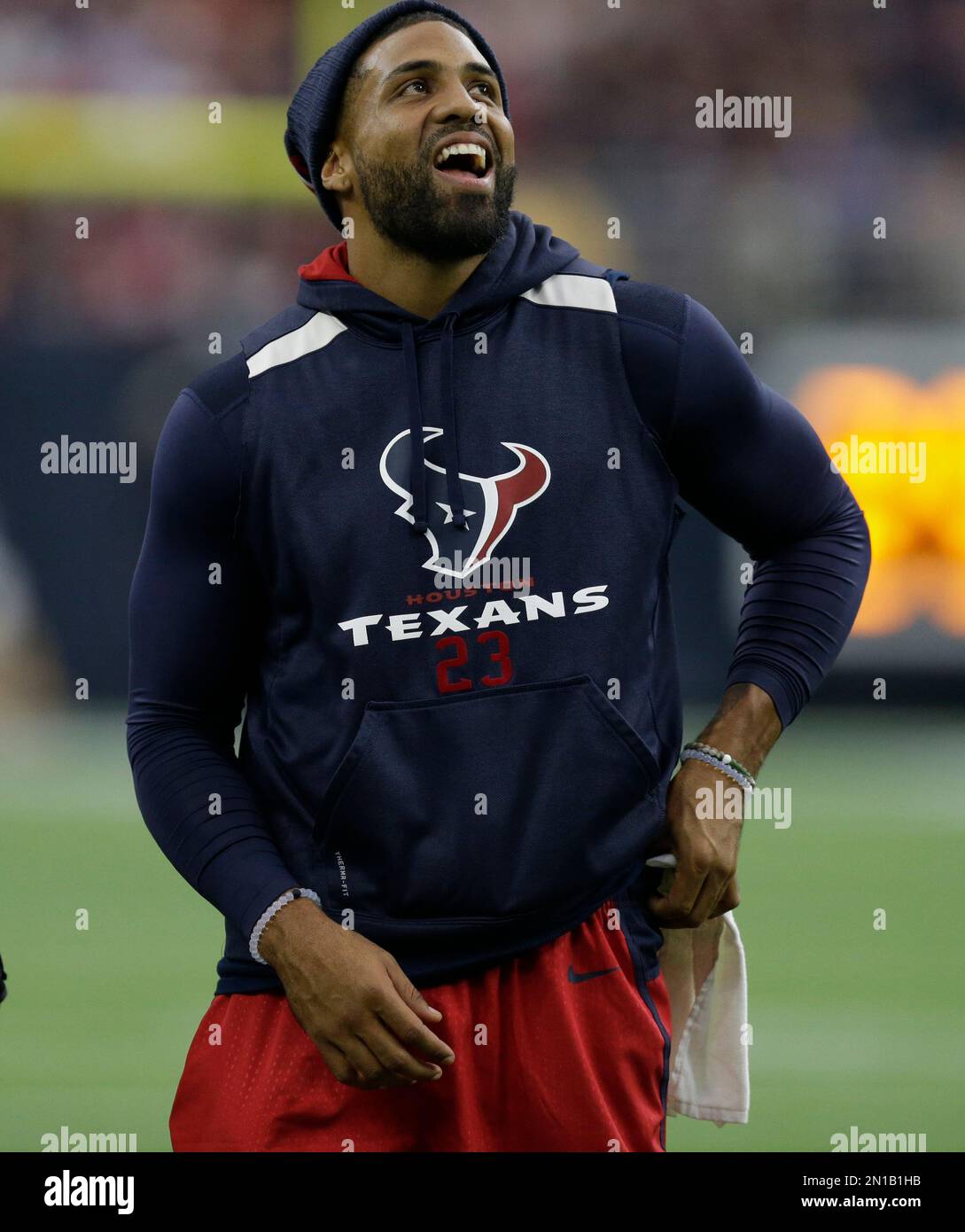 Houston Texans running back Arian Foster, who is out with an injury, is ...