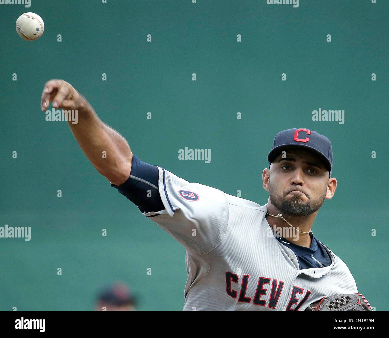Cleveland Indians starting pitcher Danny Salazar throws during the ...