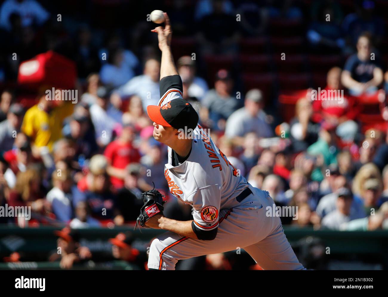 Baltimore Orioles' Ubaldo Jimenez pitches during the first inning of a ...