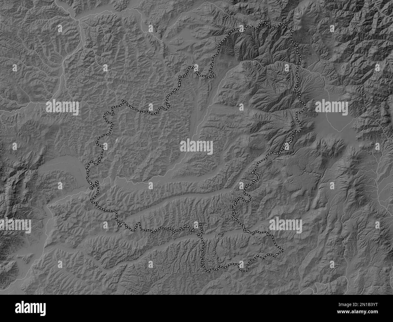 Mures, county of Romania. Grayscale elevation map with lakes and rivers ...