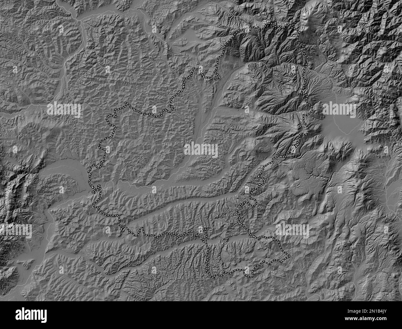 Mures, county of Romania. Bilevel elevation map with lakes and rivers ...