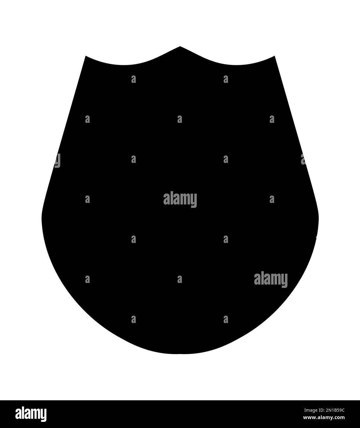 Police shield black shape. Heraldic shields blank emblems. Security ...