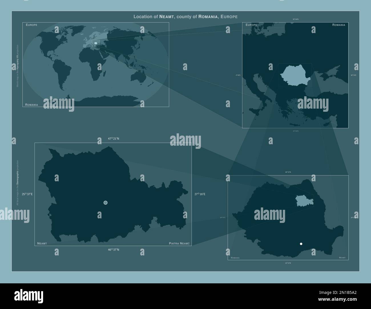 Neamt, county of Romania. Diagram showing the location of the region on ...