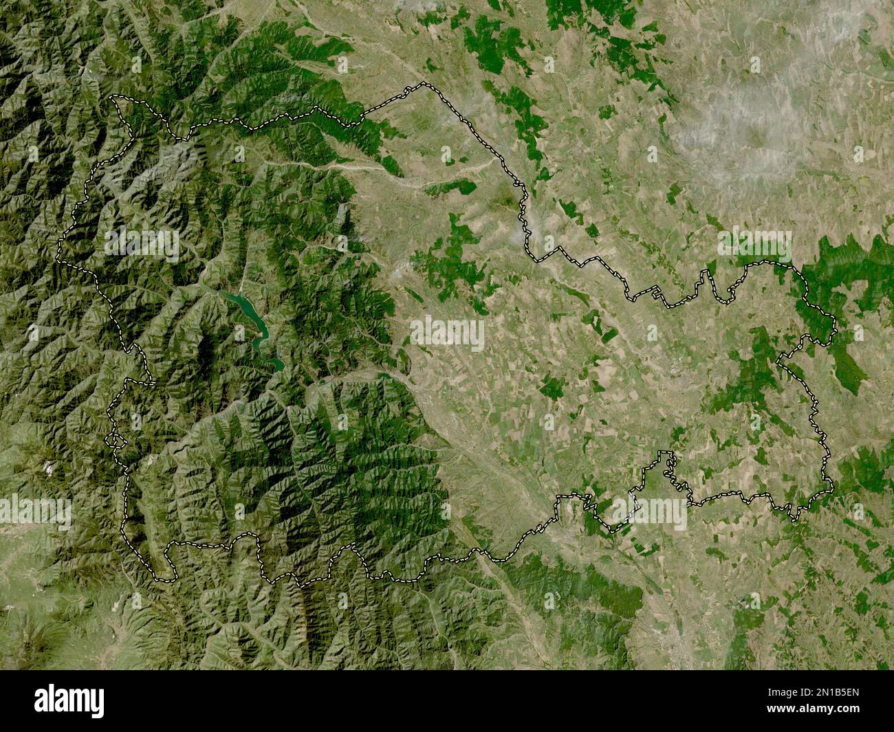 Neamt, county of Romania. Low resolution satellite map Stock Photo - Alamy