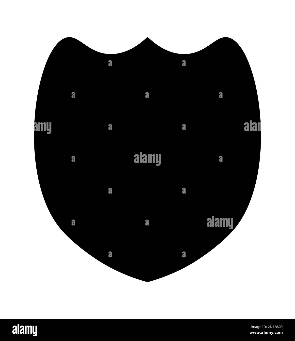 Police Shield Black Shape Heraldic Shields Blank Emblems Security