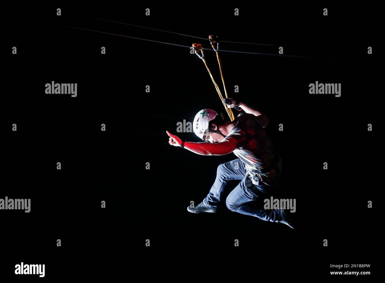 George Sheppard of the Australian band Sheppard descends on a slack ...