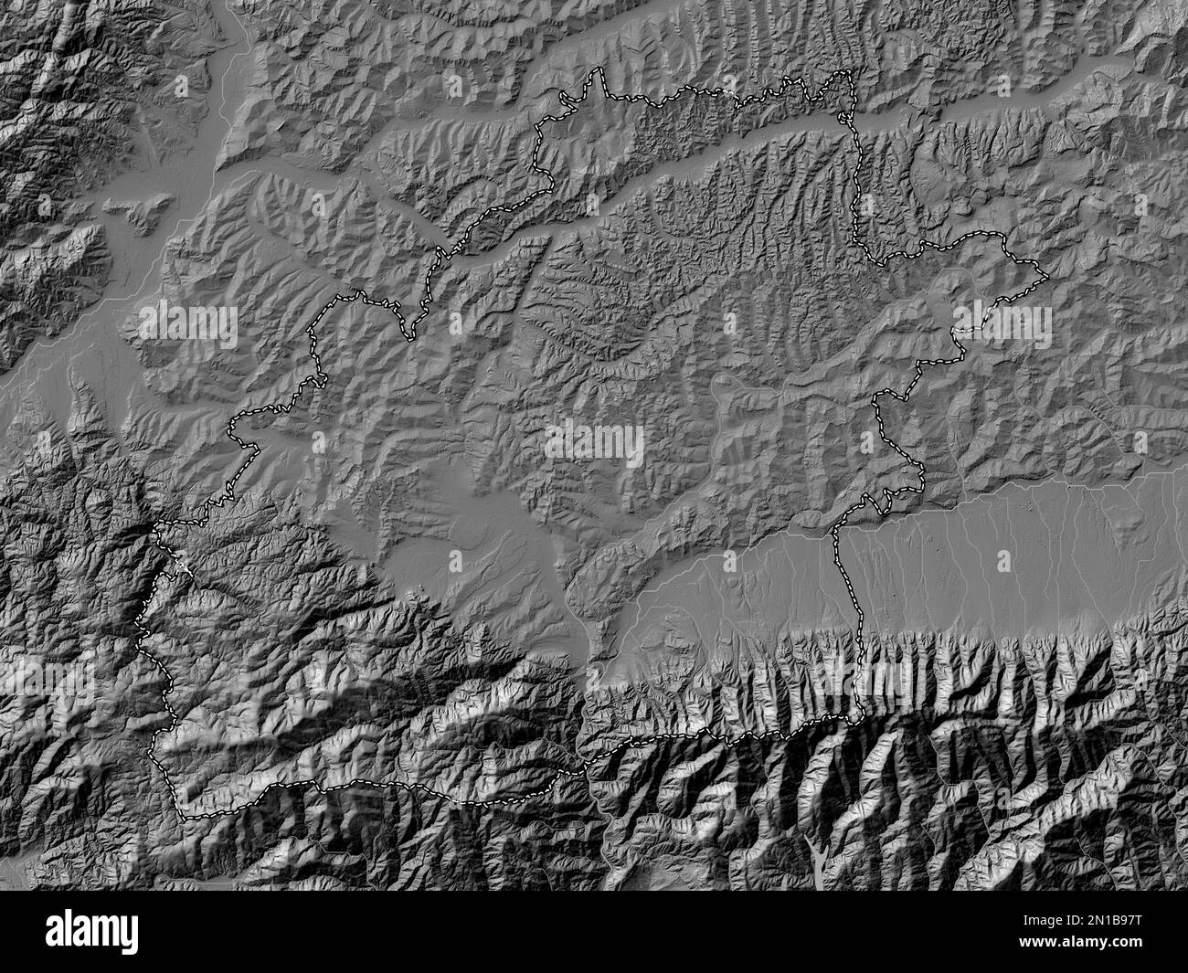Sibiu, county of Romania. Bilevel elevation map with lakes and rivers ...
