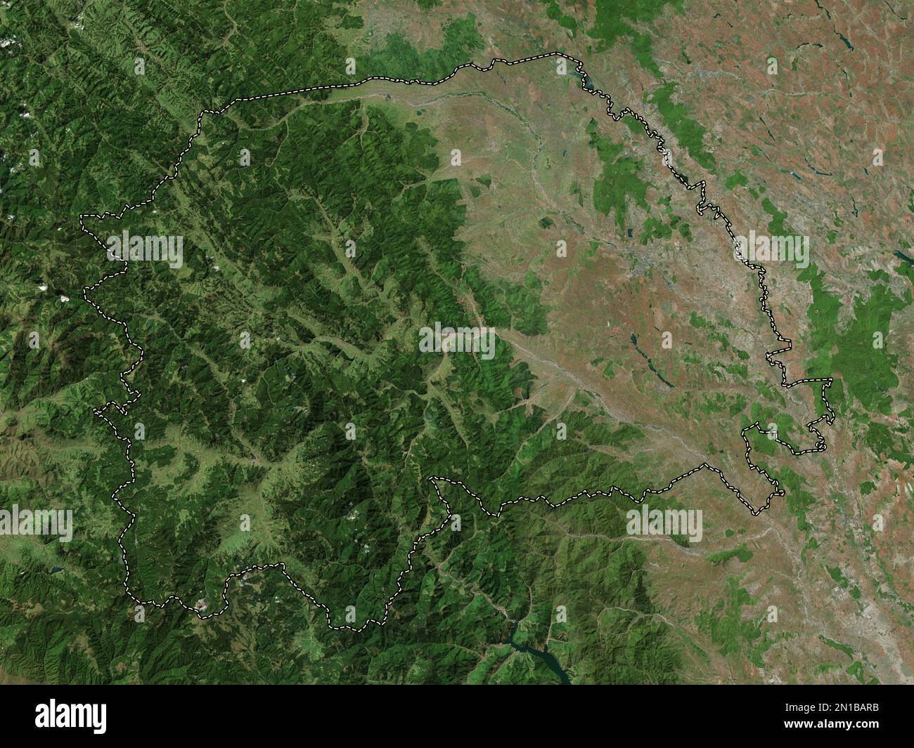 Suceava, county of Romania. High resolution satellite map Stock Photo ...