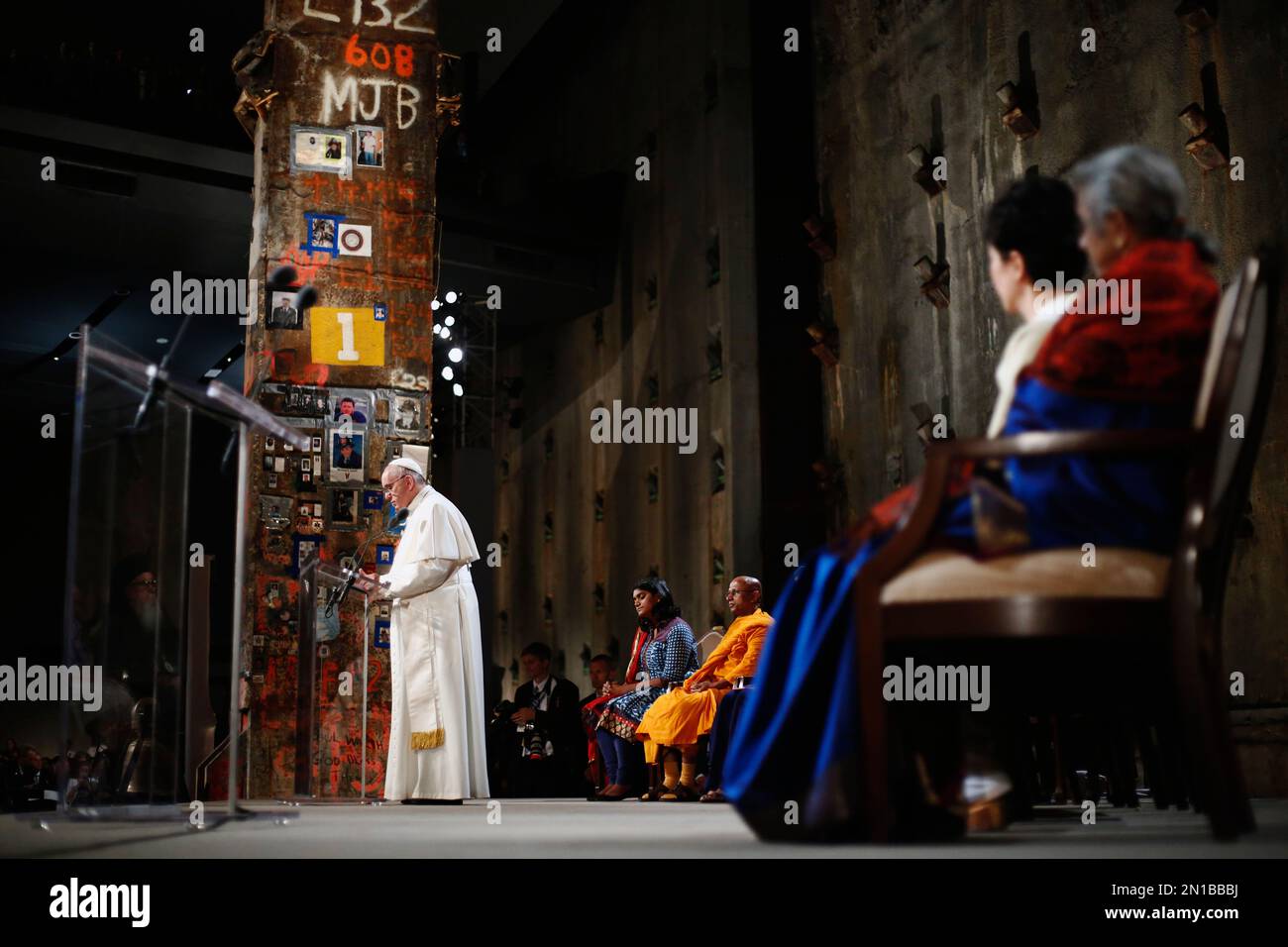 Pope Francis speaks at a multi-religious gathering during a visit to ...