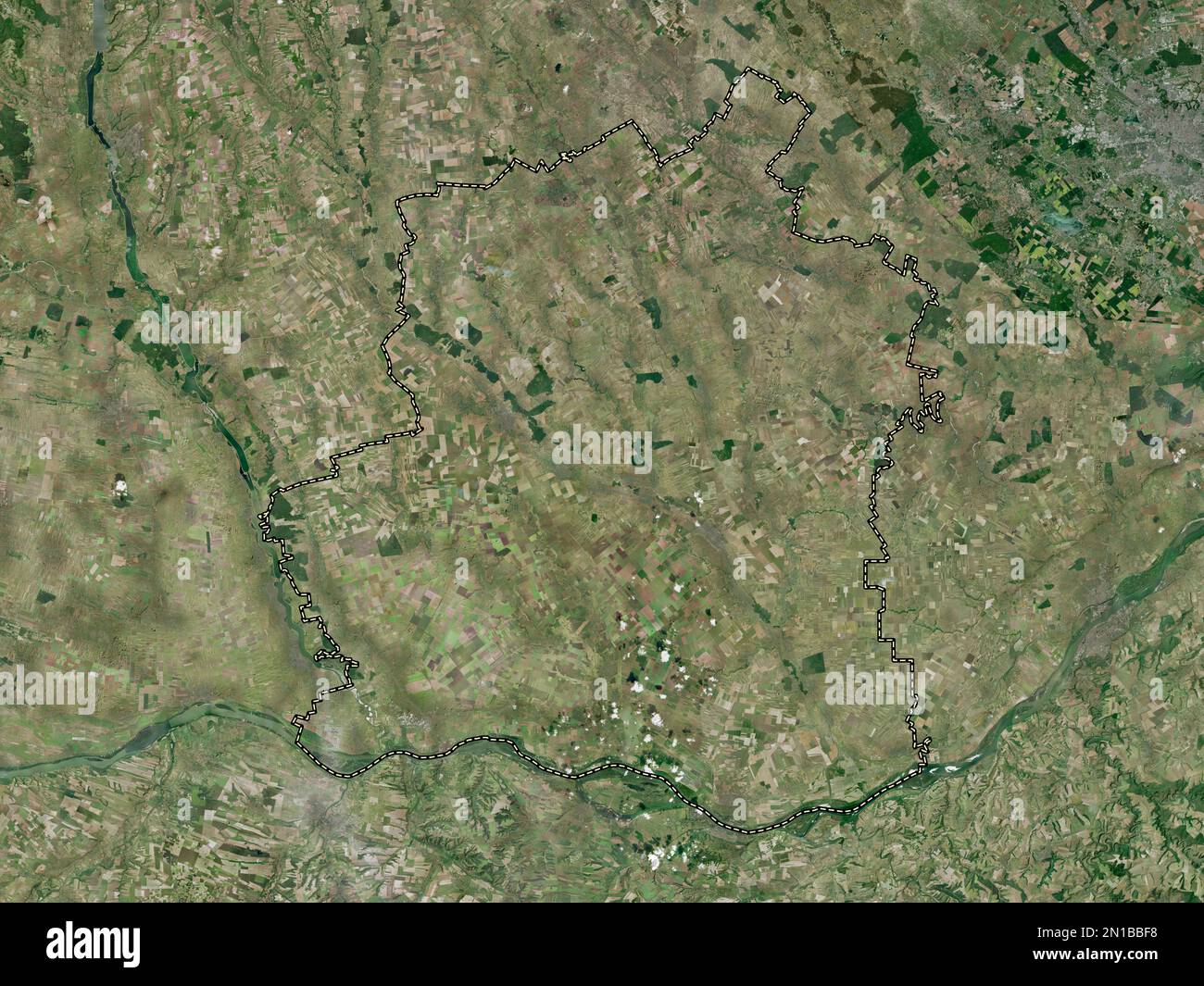 Teleorman, county of Romania. High resolution satellite map Stock Photo ...
