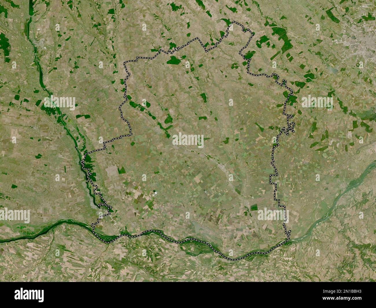 Teleorman, county of Romania. Low resolution satellite map Stock Photo ...