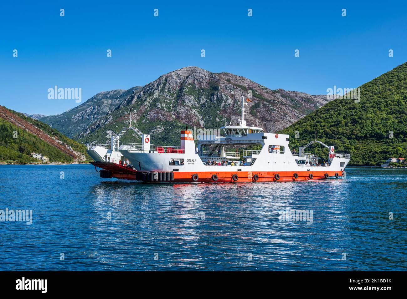 Lepetane - Kamenari Ferry on route to Kamenari on the Bay of Kotor in ...