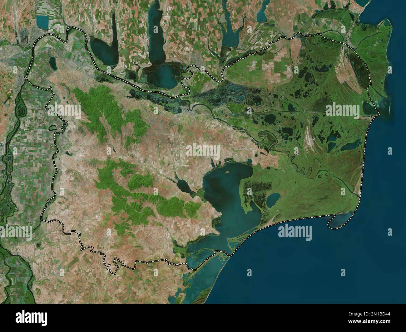 Tulcea, county of Romania. High resolution satellite map Stock Photo ...