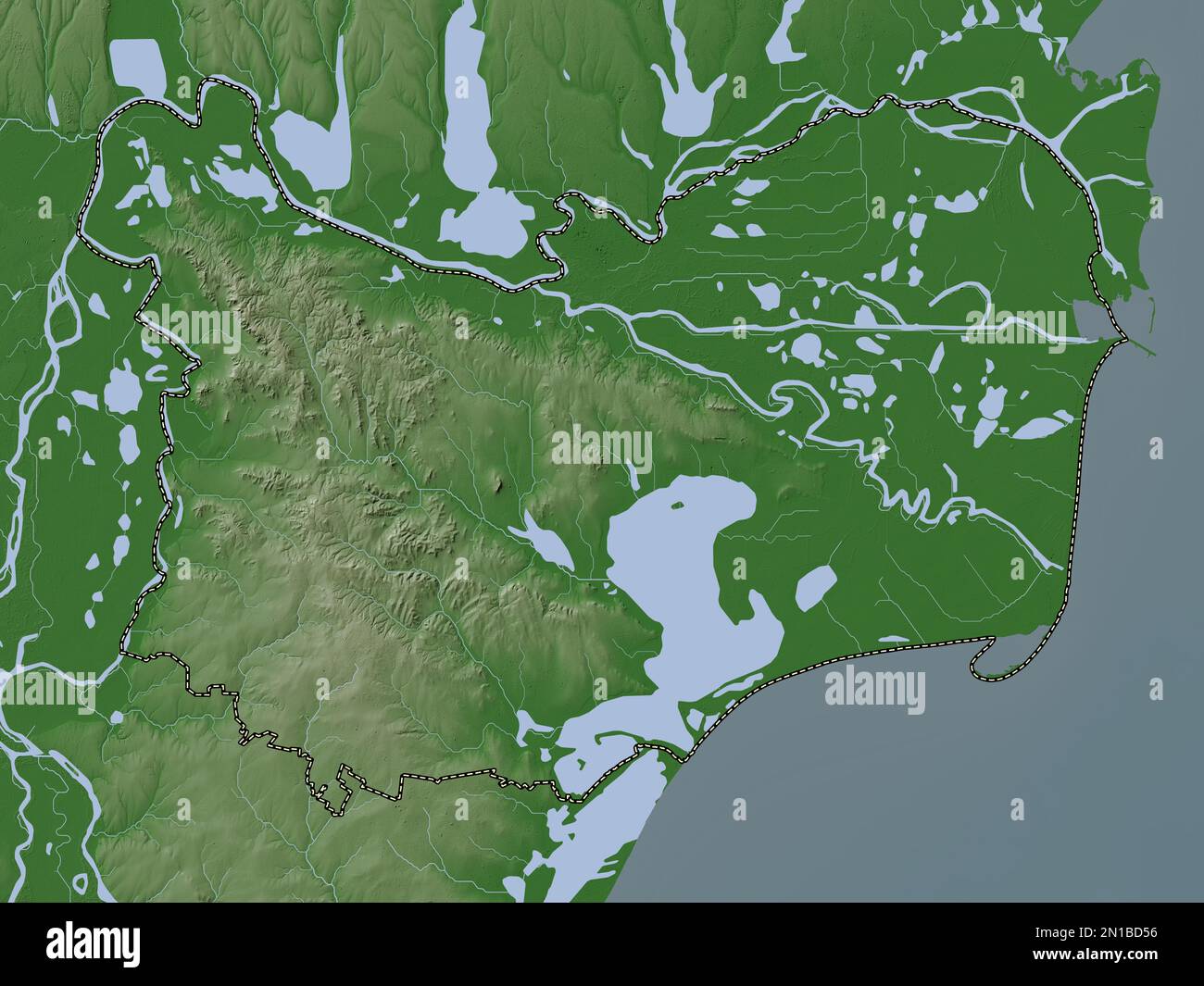 Tulcea, county of Romania. Elevation map colored in wiki style with ...
