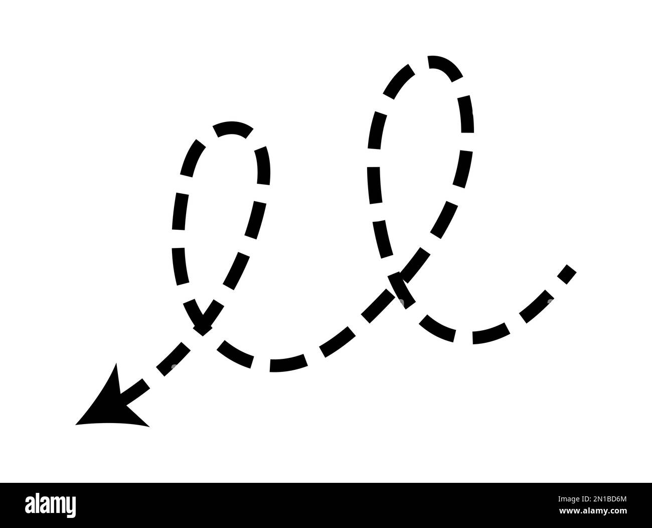 Dashed arrow set. Vector doodle dot line. Thin pointer arrows Stock ...