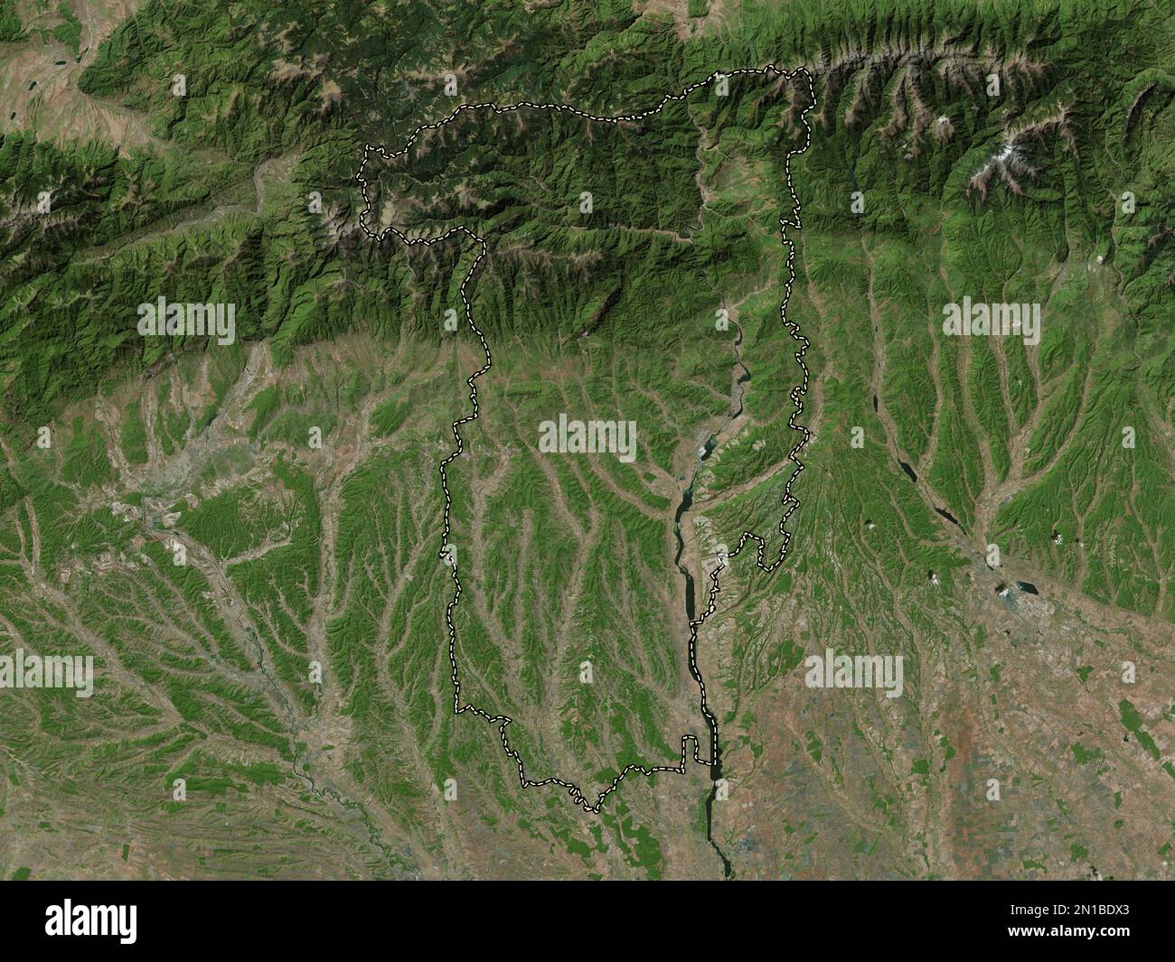 Valcea, county of Romania. High resolution satellite map Stock Photo ...