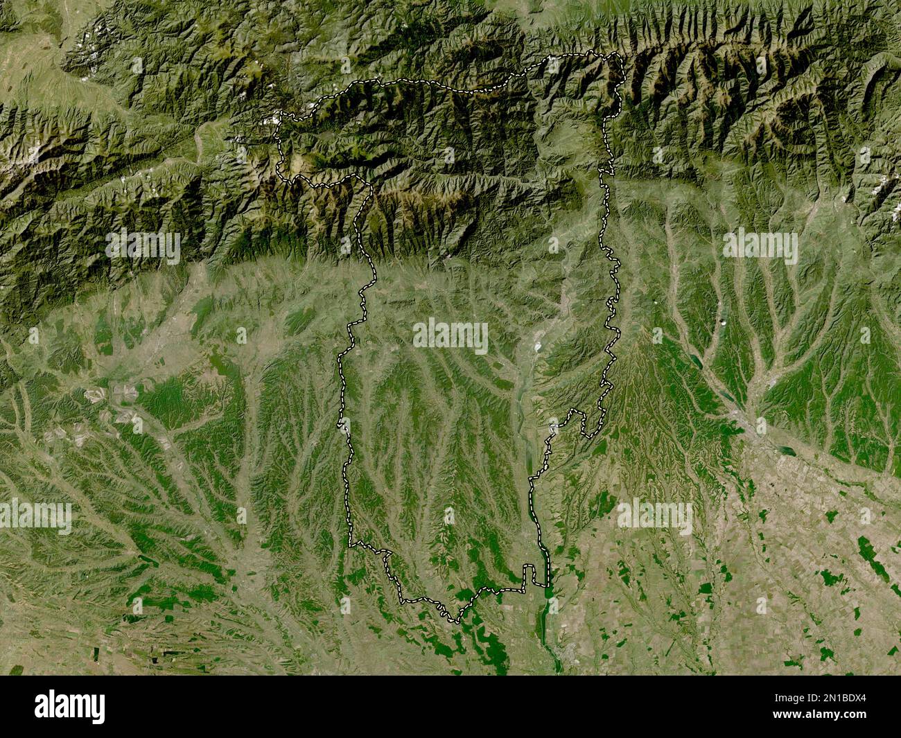 Valcea, county of Romania. Low resolution satellite map Stock Photo - Alamy