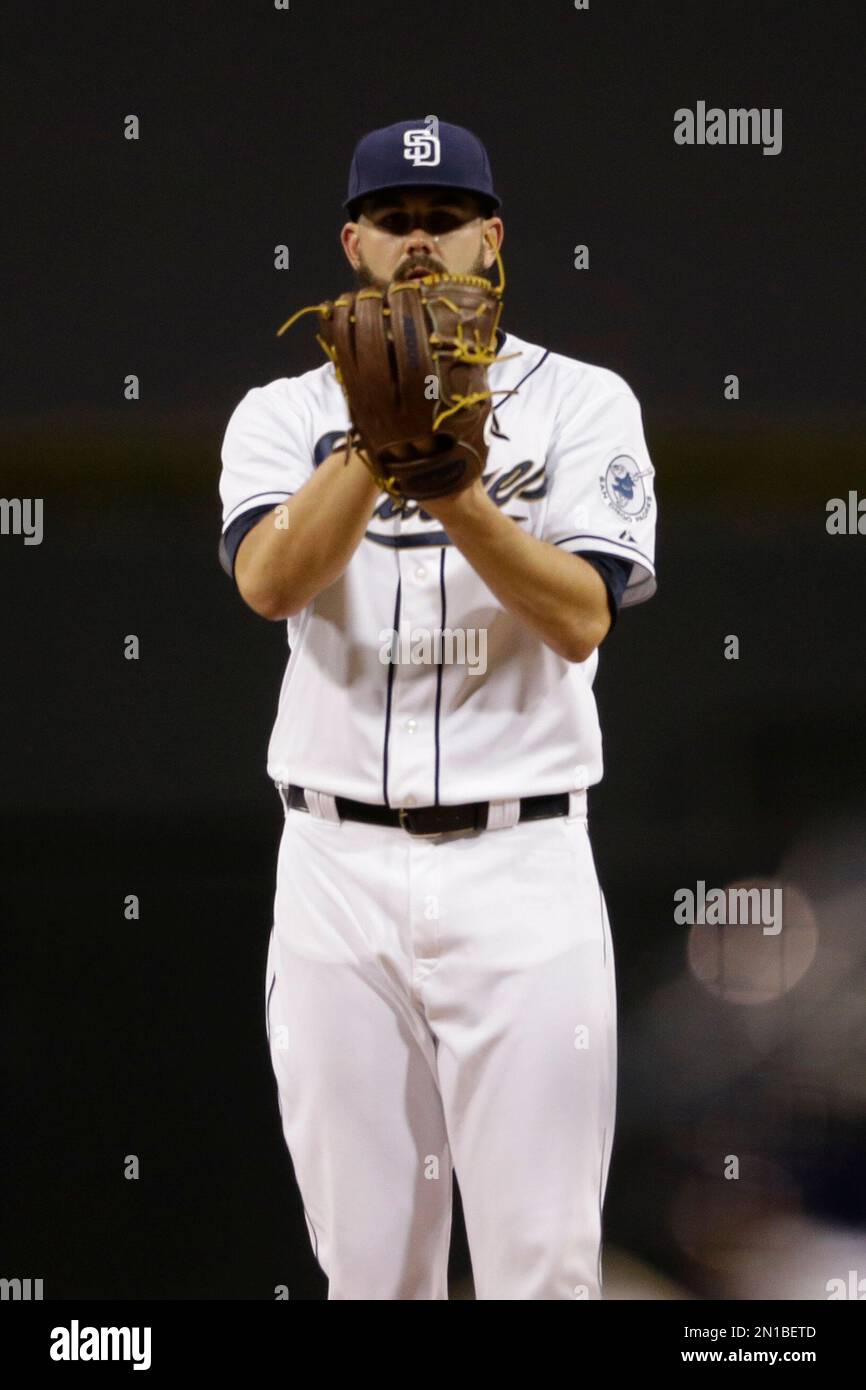 San Diego Padres starting pitcher Casey Kelly works against an Arizona ...