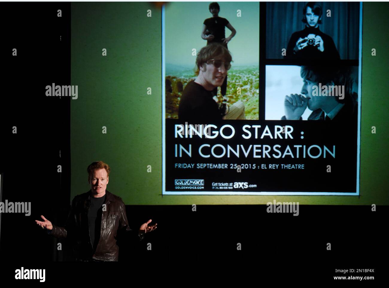 Host Conan O'Brien addresses the audience during "Ringo Starr: An ...