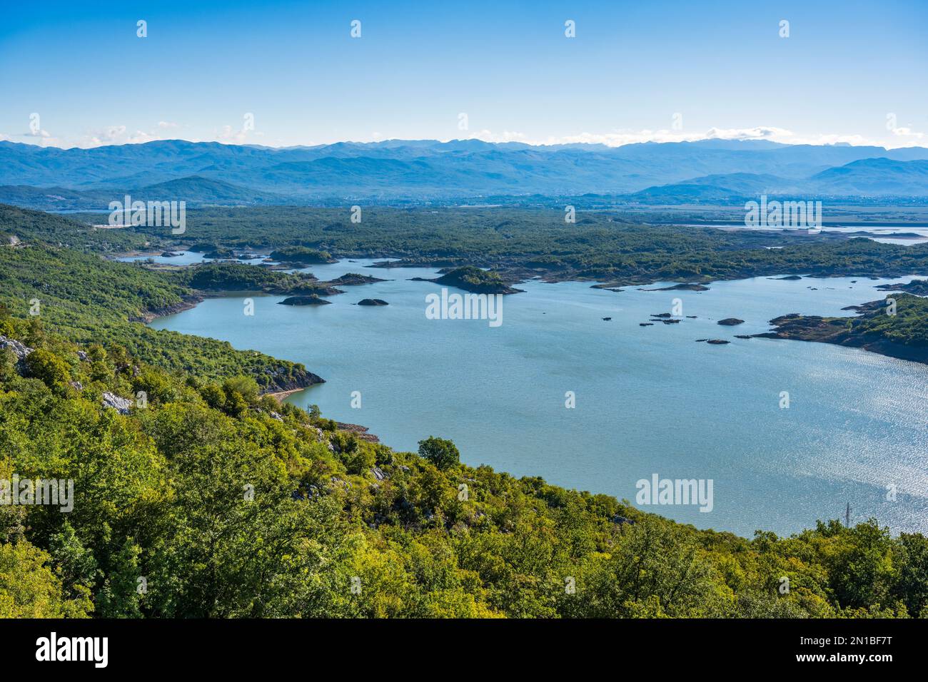 The sparkling turquoise water of Slansko Lake (Slano Jezero) near ...