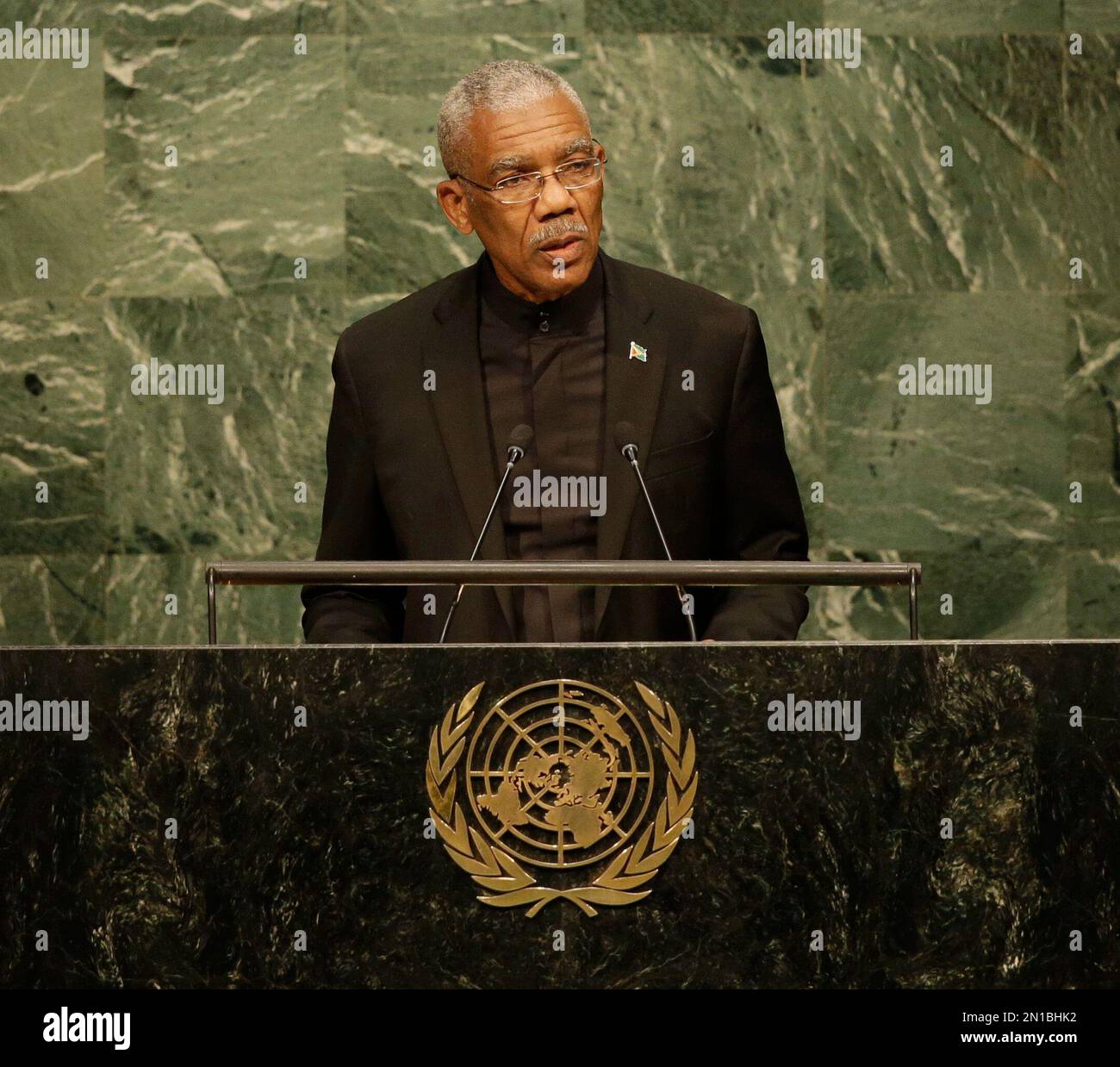 David Arthur Granger, President of Guyana, addresses the 2015 ...