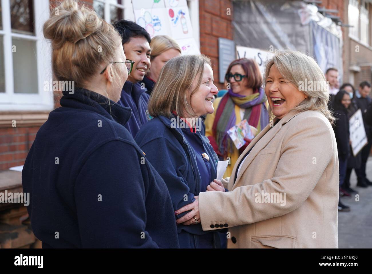 Royal College of Nursing (RCN) general secretary Pat Cullen, speaks to ...