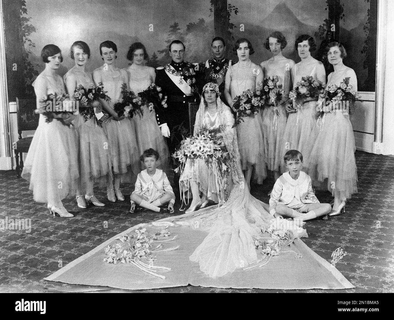 The royal wedding group, taken at the Royal Palace, in Oslo, Norway ...