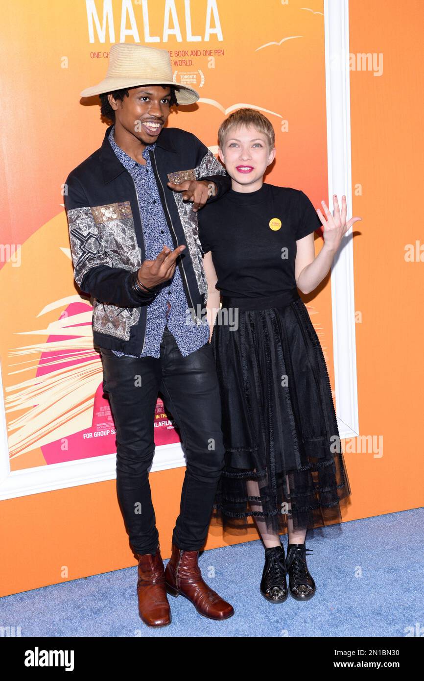 Tavi Gevinson, right, and guest attend the premiere of "He Named Me ...