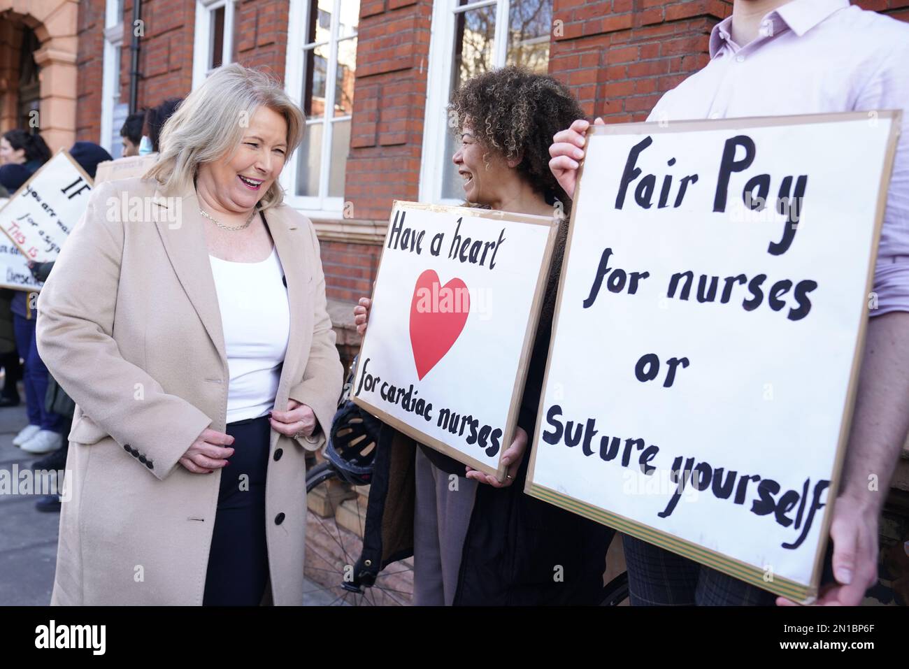 Royal College of Nursing (RCN) general secretary Pat Cullen, speaks to ...