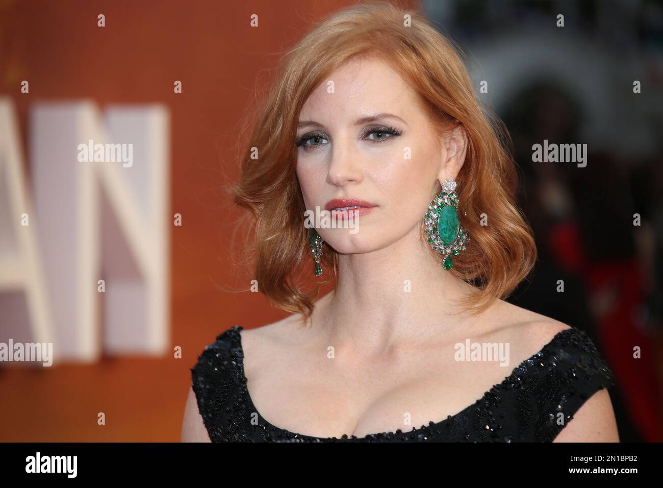 Actress Jessica Chastain poses for photographs as she arrives on the ...