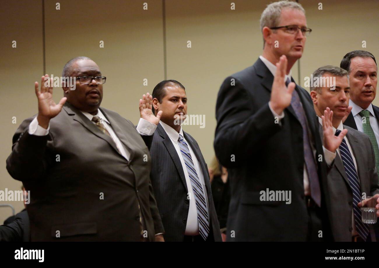 From left, Jay High School principal Robert Harris, Jay High school ...