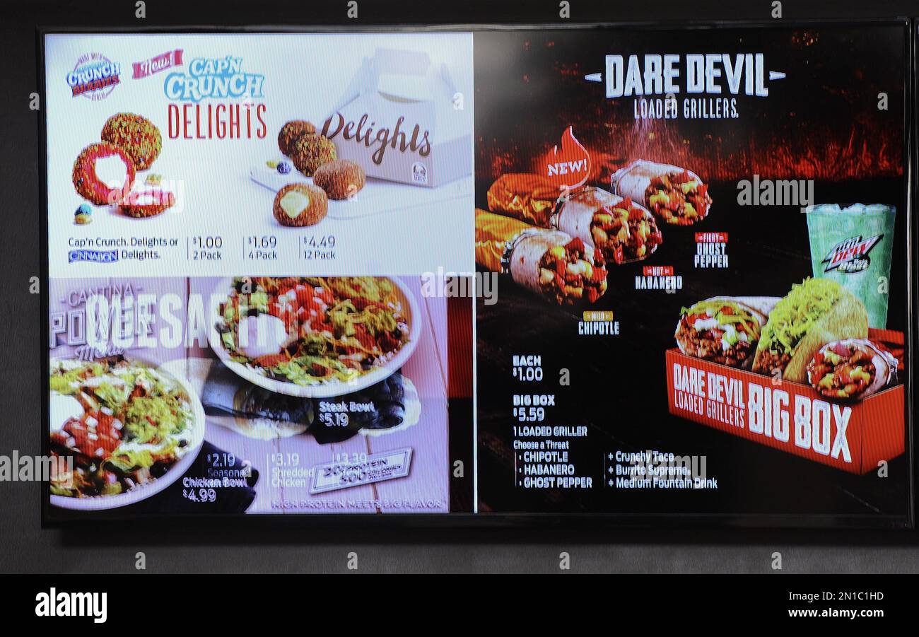 Taco Bell Cantina Menu Prices