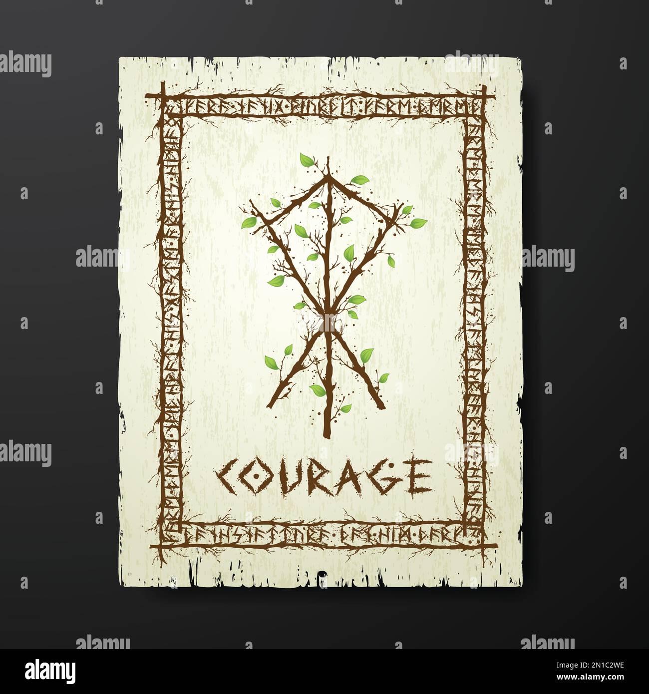 Tree branch courage bind rune Stock Vector Image & Art - Alamy