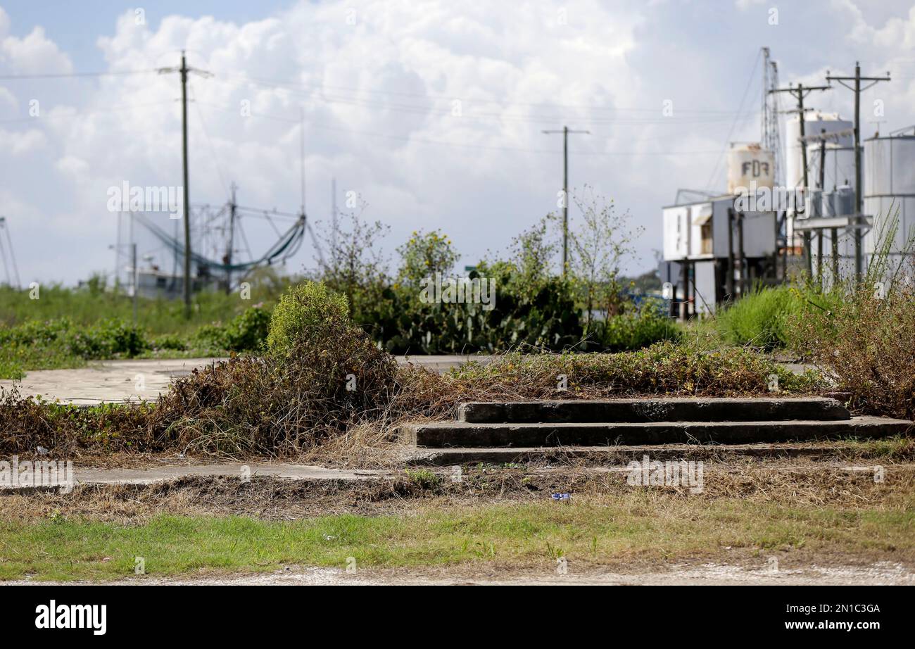 Steps and a slab, lingering damage from Hurricane Rita which hit in ...