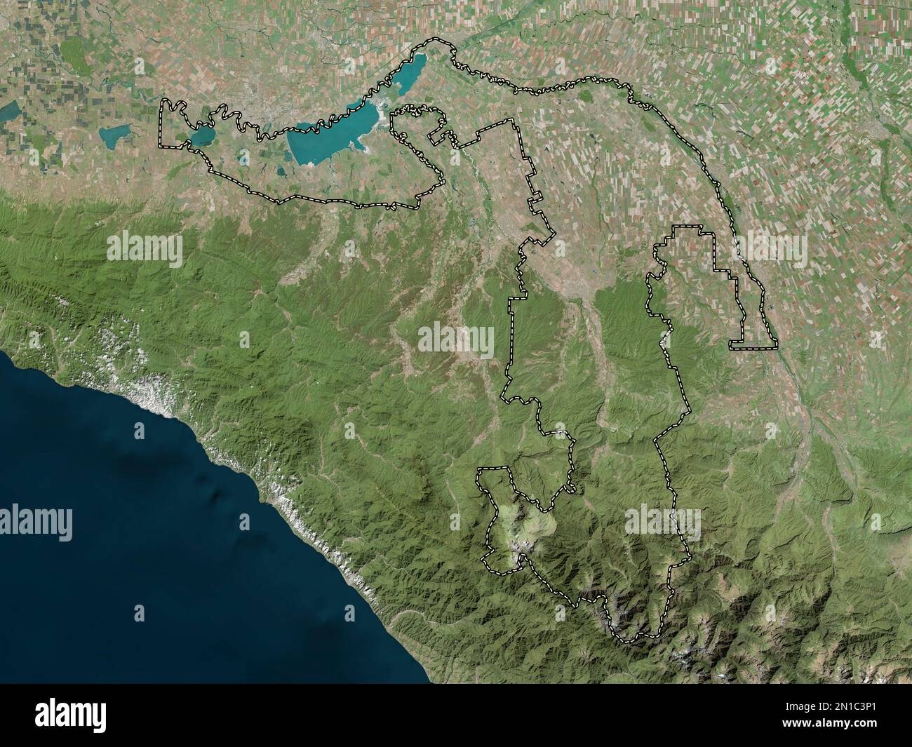 Adygey, republic of Russia. High resolution satellite map Stock Photo ...